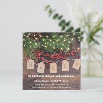 Rustic Christmas Country Holiday Party Invitation | Zazzle