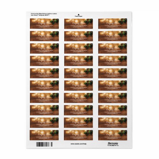 Rustic Christmas country mistletoe string lights Label | Zazzle
