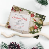 Rustic Christmas Decoration Party Invitation | Zazzle