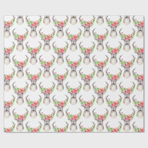 Rustic Christmas Deer Wrapping Paper | Zazzle