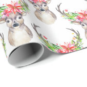 Rustic Christmas Deer Wrapping Paper | Zazzle