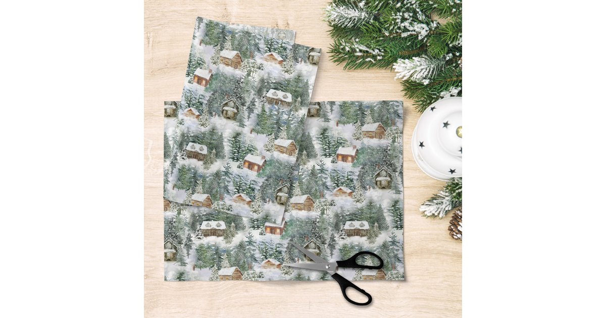 Rustic Christmas Forest Decoupage Tissue Paper | Zazzle