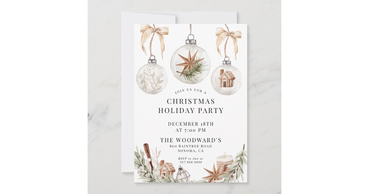 Rustic Christmas Holiday Party Invitation | Zazzle