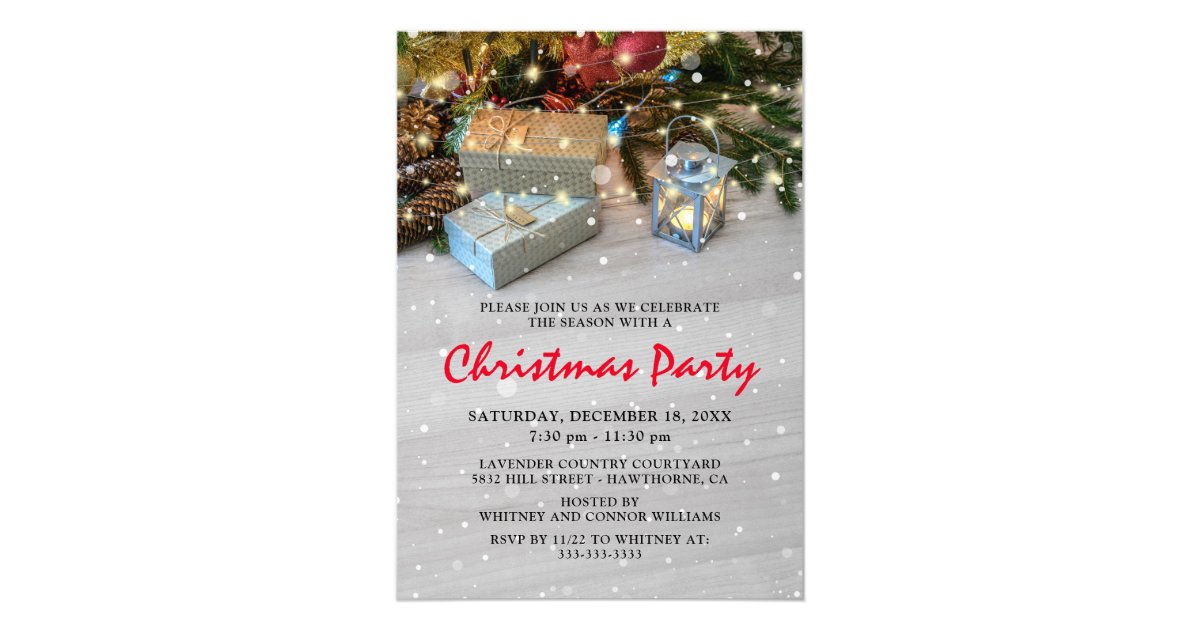 Rustic Christmas Holiday Party Invitation | Zazzle.com
