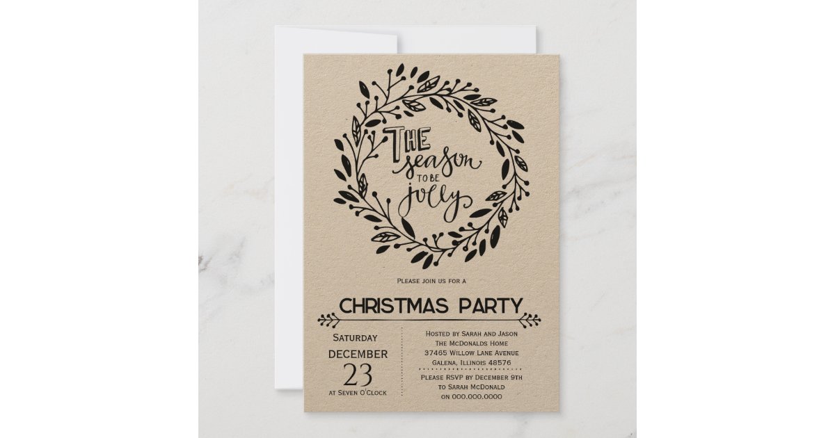 Rustic Christmas Invitation | Zazzle