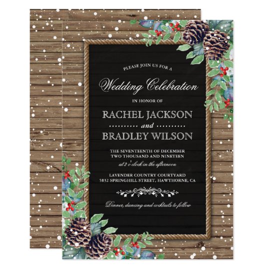 Rustic Christmas Invites | Winter Wedding | Zazzle.com