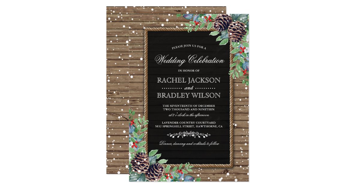 Rustic Christmas Invites | Winter Wedding | Zazzle.com