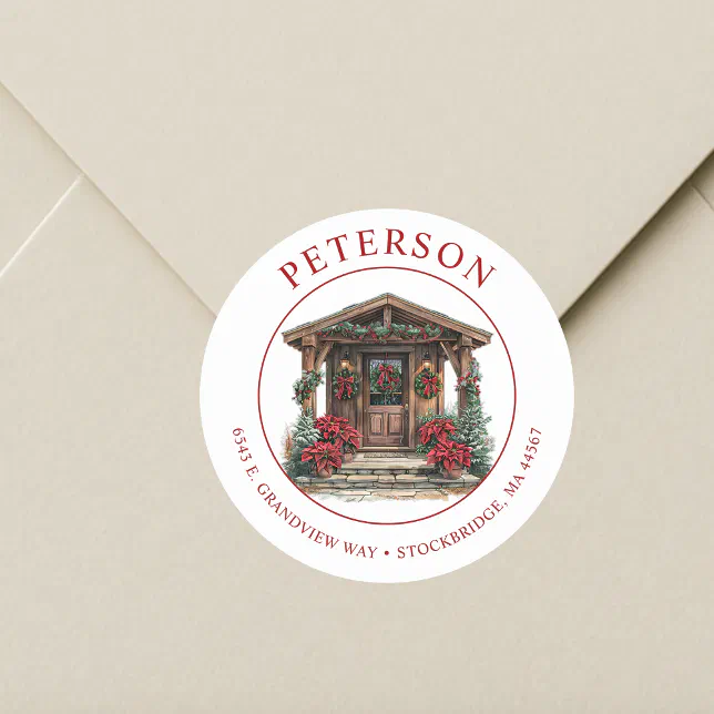 Rustic Christmas New Home Return Address Labels | Zazzle