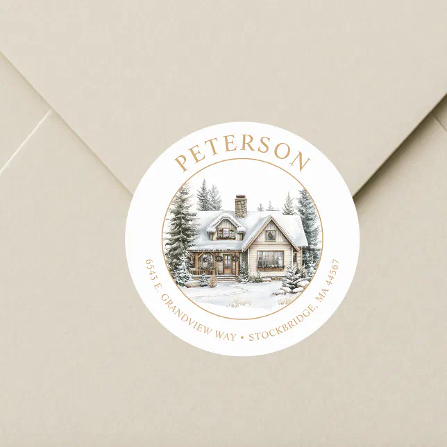 Rustic Christmas New Home Return Address Labels | Zazzle