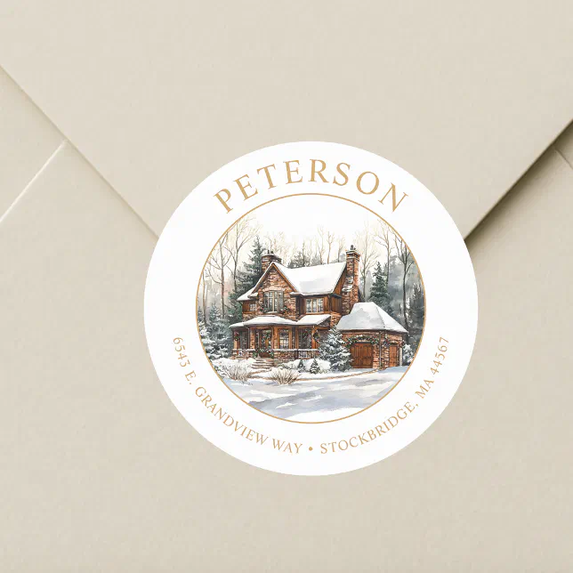 Rustic Christmas New Home Return Address Labels | Zazzle