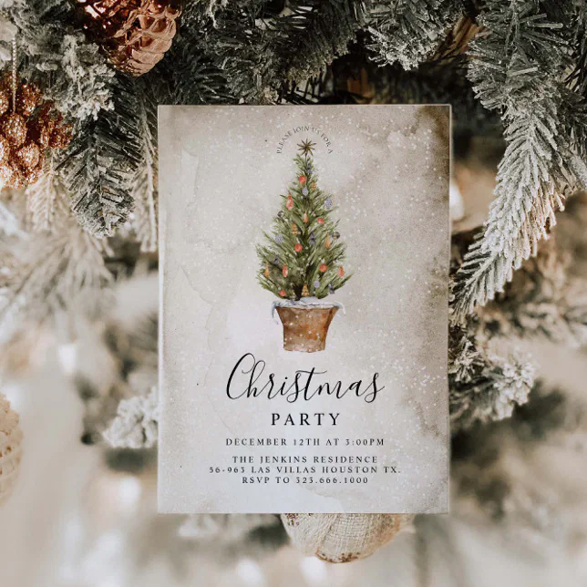 Rustic Christmas Party Invitation | Zazzle