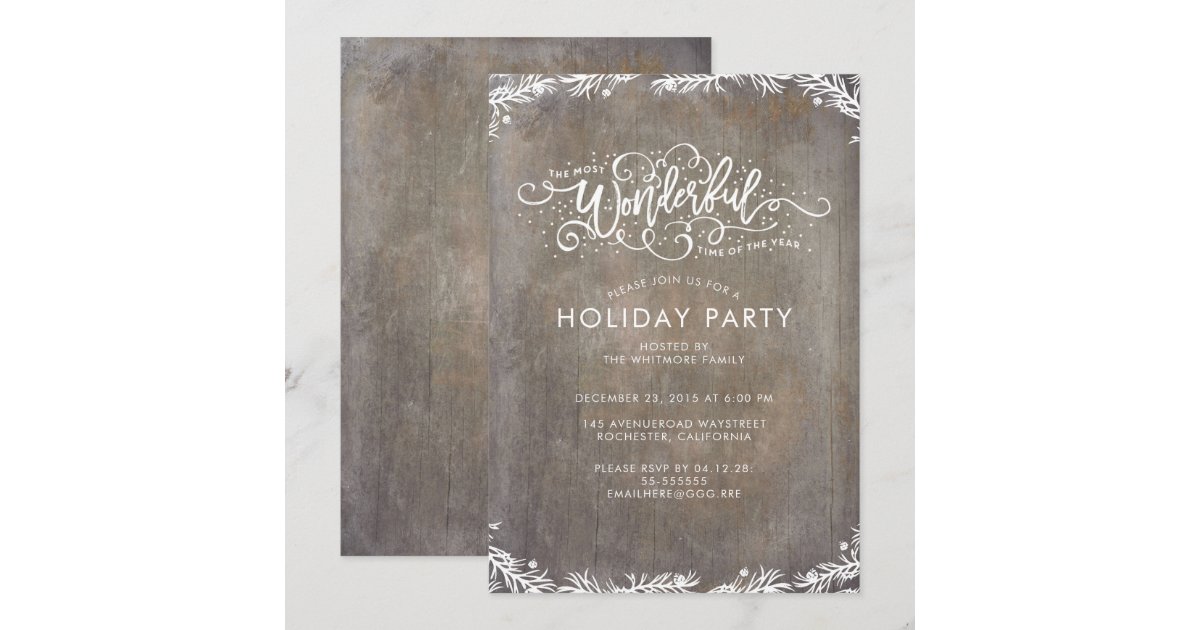 Rustic Christmas Party Invitation | Zazzle