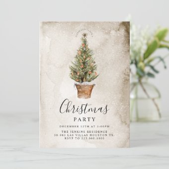 Rustic Christmas Party Invitation | Zazzle
