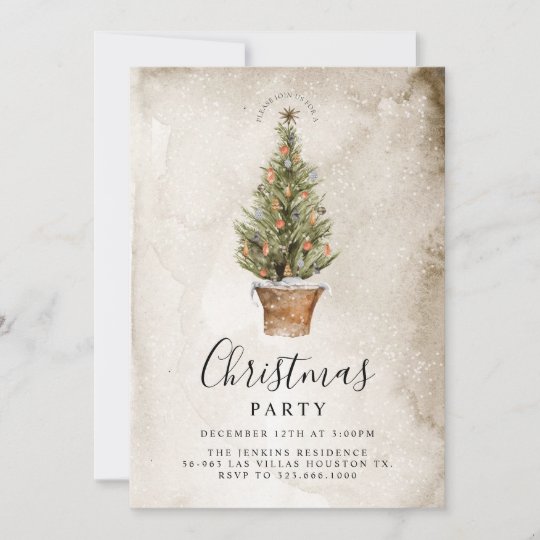 Rustic Christmas Party Invitation | Zazzle.com