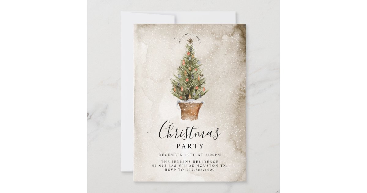 Rustic Christmas Party Invitation | Zazzle.com
