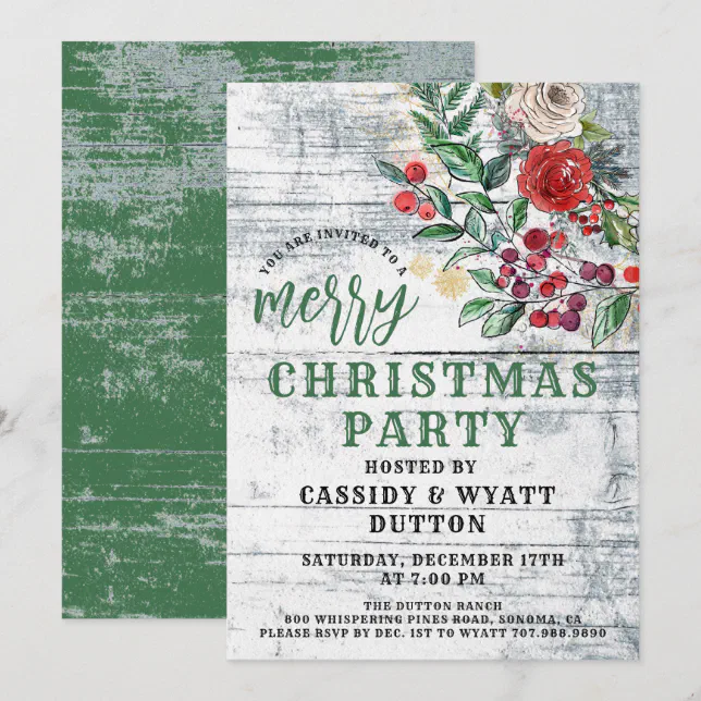 Rustic Christmas Party Invitation | Zazzle