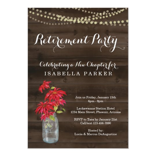 Rustic Christmas Retirement Party Invitation | Zazzle.com