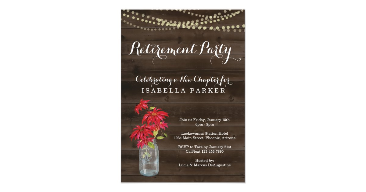 Rustic Christmas Retirement Party Invitation | Zazzle.com
