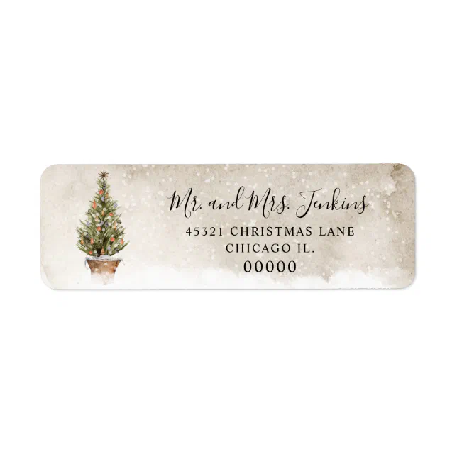 Rustic Christmas Return Address Labels | Zazzle
