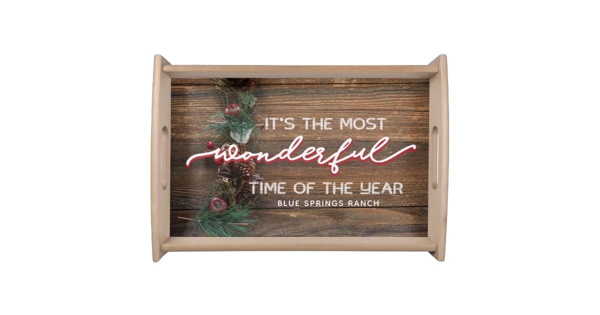 Rustic Christmas Serving Tray | Zazzle