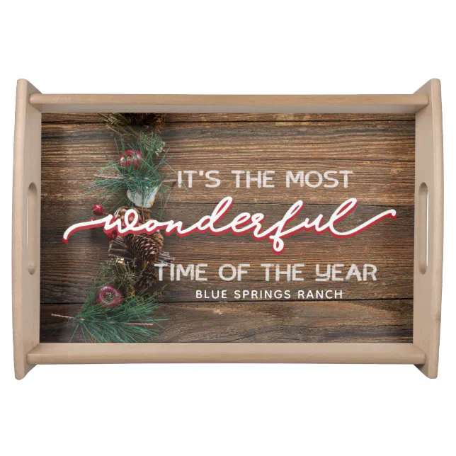 Rustic Christmas Serving Tray | Zazzle