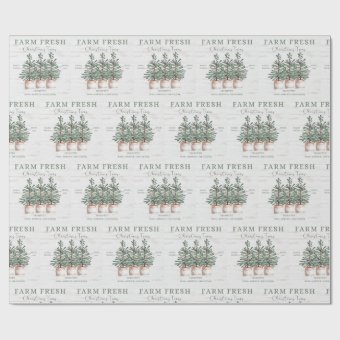 Rustic Christmas Tree Farm Label Holiday Wrapping Paper | Zazzle