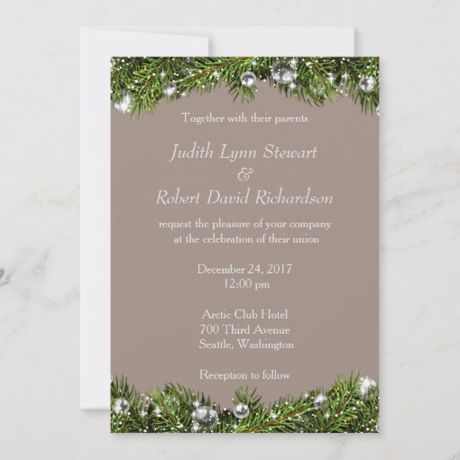 Rustic Christmas Wedding Invitation | Zazzle