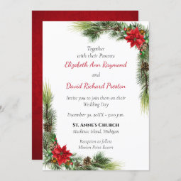 Rustic Christmas Wedding Invitation | Zazzle