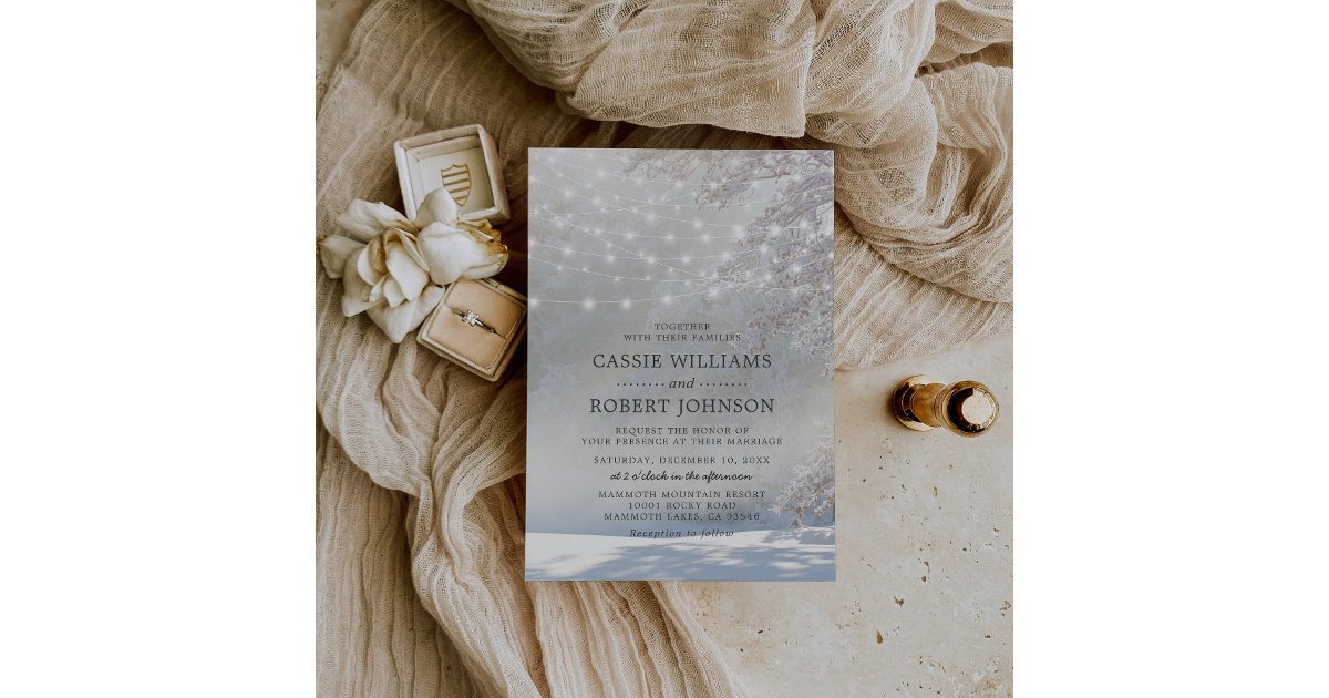 Rustic Christmas Winter Wedding Invitation | Zazzle