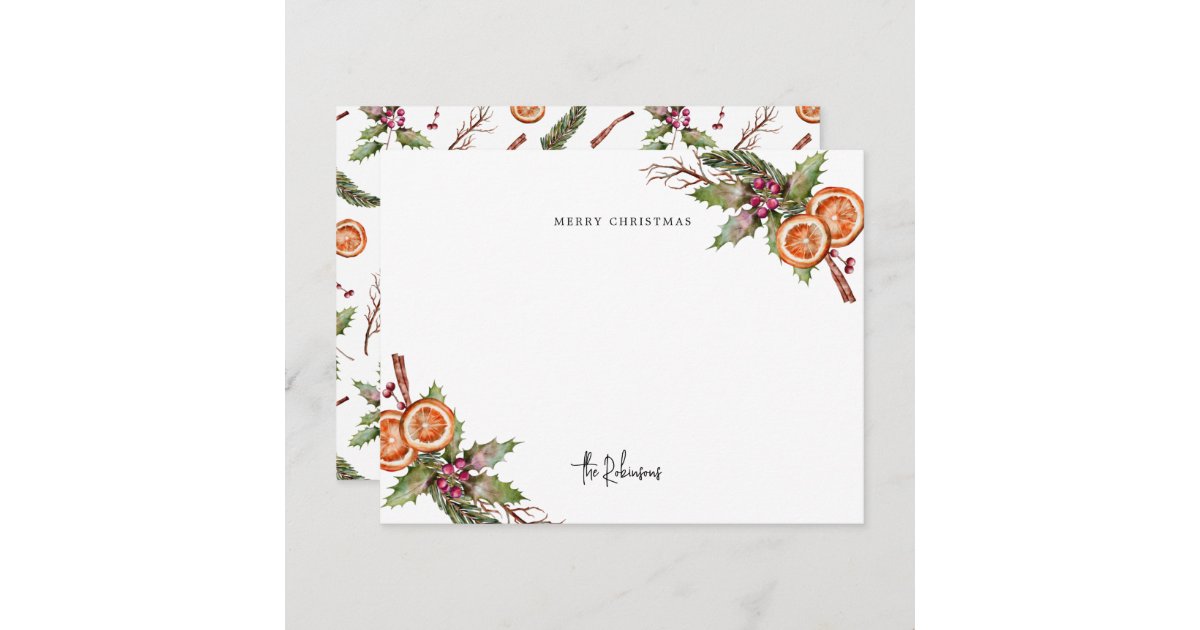 Rustic Christmas Wreath Note Card | Zazzle
