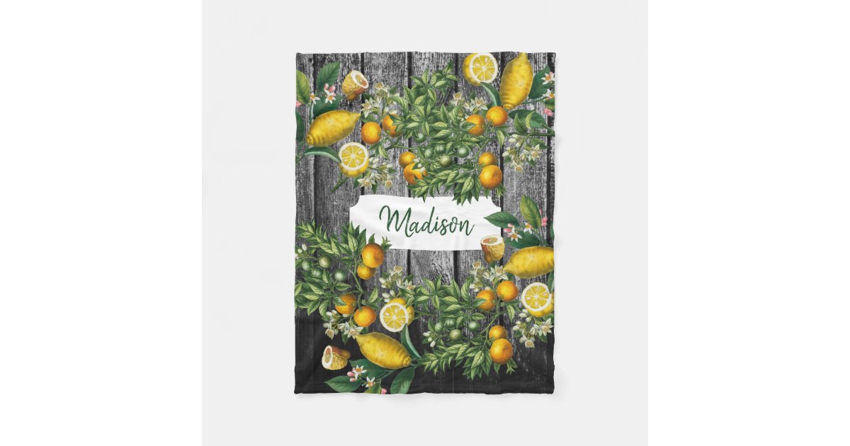 Rustic Citrus Garden Fleece Blanket | Zazzle