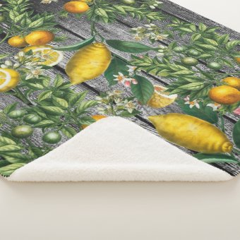 Rustic Citrus Garden Sherpa Blanket | Zazzle