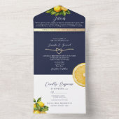 Rustic Citrus Lemon Wedding All In One Invitation | Zazzle