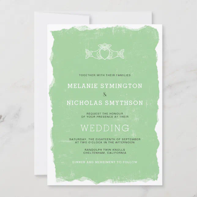 Rustic Claddagh Irish wedding invite, 3991 Invitation | Zazzle