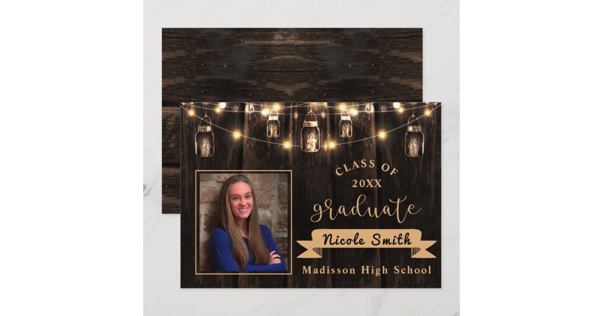 Rustic Class Of 2025 Graduation Photo Announcement | Zazzle