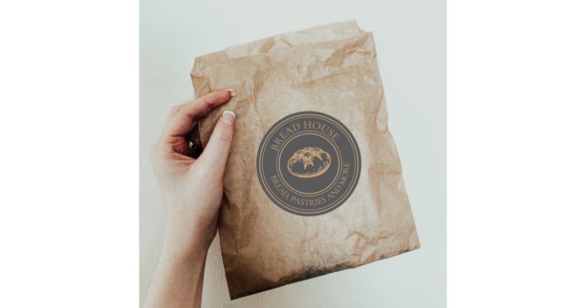 Rustic Classic Round Stickers for Baked Goods | Zazzle