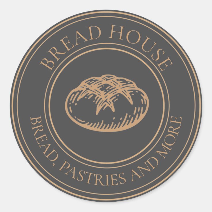 Rustic Classic Round Stickers for Baked Goods | Zazzle