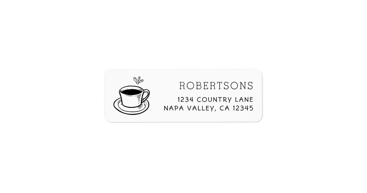 Rustic Coffee Cup Return Address Label | Zazzle