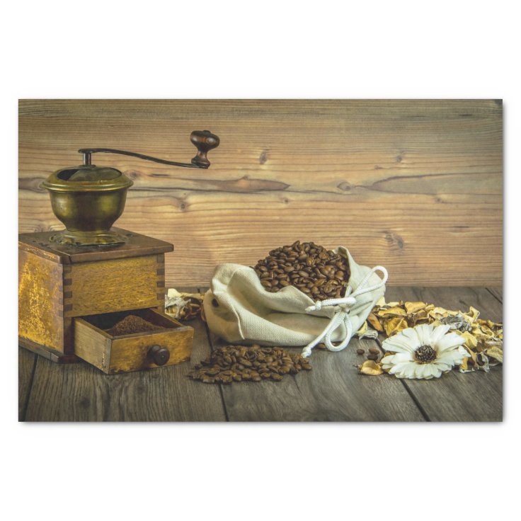 Rustic Coffee Grinder Photo Tissue Paper | Zazzle