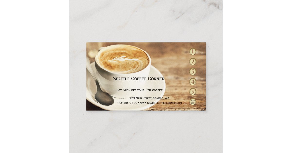Rustic Coffee Loyalty Punch Card | Zazzle