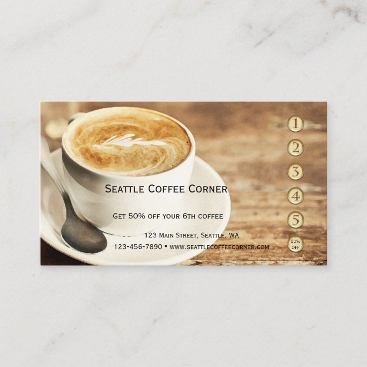 Rustic Coffee Loyalty Punch Card | Zazzle