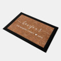 Rustic Coir Family Name Bonjour French Welcome Doormat | Zazzle