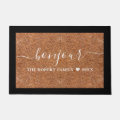 Rustic Coir Family Name Bonjour French Welcome Doormat | Zazzle