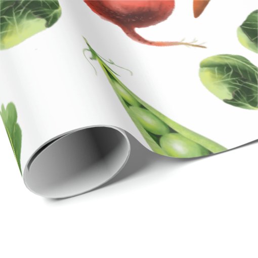 Rustic Colorful Vegetables Pattern Wrapping Paper | Zazzle