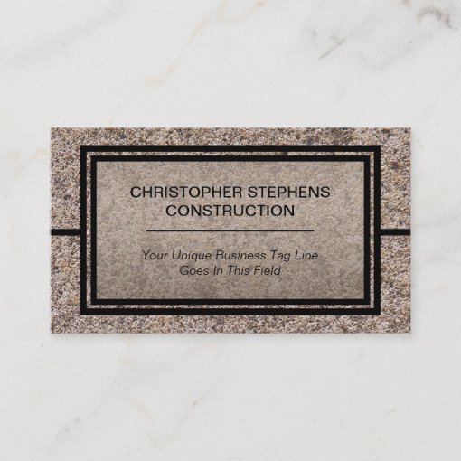 Rustic Concrete Construction Business Business Card | Zazzle