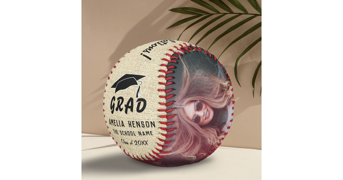 Rustic Congratulations Grad Graduation 2 Photo Softball | Zazzle