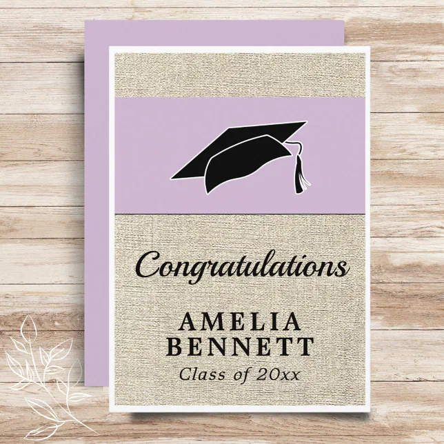 Rustic Congratulations Graduate Cap Graduation Card | Zazzle