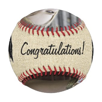 Rustic Congratulations Graduation Photo Baseball | Zazzle
