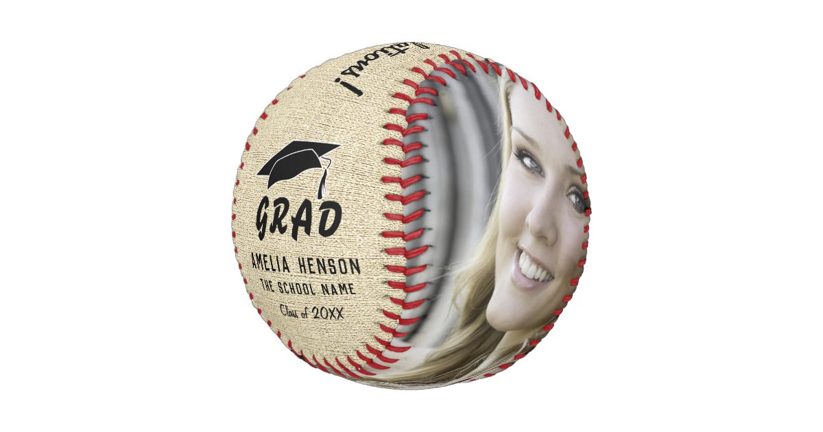 Rustic Congratulations Graduation Photo Baseball | Zazzle