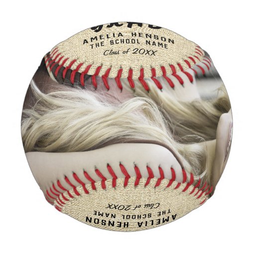 Rustic Congratulations Graduation Photo Baseball | Zazzle